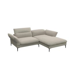 Ecksofa FLEXLUX "Salino, Funktionssofa mit Recamiere, Relaxsofa, Ecksofa", beige (natural), B:245cm H:88cm T:182cm, 100% Polyester, Sofas, Ecksofa, Sofa mit Arm- und Kopfteil-Verstellungen, Kaltschaum & Stahl-Wellen