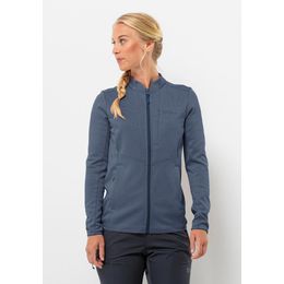 Fleecejacke Jack Wolfskin "TERVERN FZ W", Damen, Gr. XL (46), blau (evening, sky), 100% POLYESTER, Jacken Fleecejacke