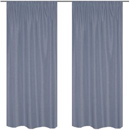 Vorhang HOME BASICS "MAITE" Gr. 2, blau, B:135cm H:175cm, Polyester, Gardinen, Vorhang