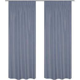 Vorhang HOME BASICS "MAITE" Gr. 3, blau, B:135cm H:225cm, Polyester, Gardinen, Vorhang