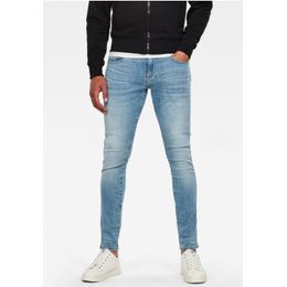 G-Star Raw Skinny-fit-Jeans G-STAR "51010", Herren, Gr. 33, L&auml;nge 30, blau (light, indigo, aged), Denim/Jeans, Obermaterial: 91% Baumwolle, 7% Elastomultiester, 2% Elasthan, Destroyed-Effekte, skinny fit lang, Jeans Skinny-fit-Jeans