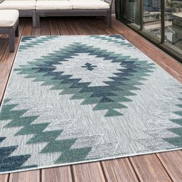 Teppich Ayyildiz Teppiche "BAHAMA 5154", blau, B:80cm H:8mm L:250cm, Polypropylen, Teppiche, Teppich, L&auml;ufer, Flachflor mit Hoch-Tief-Struktur, In-und Outdoor geeignet