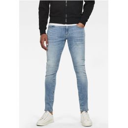 G-Star Raw Skinny-fit-Jeans G-STAR "51010", Herren, Gr. 36, L&auml;nge 30, blau (light, indigo, aged), Denim/Jeans, Obermaterial: 91% Baumwolle, 7% Elastomultiester, 2% Elasthan, Destroyed-Effekte, skinny fit lang, Jeans Skinny-fit-Jeans