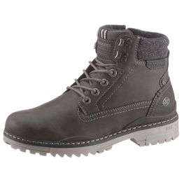 Schn&uuml;rboots Dockers by Gerli, Herren, Gr. 45, dunkelgrau, Lederimitat, Textil, Schuhe Schn&uuml;rboots, Winterboots, Workerboots mit Profilsohle