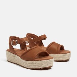 Sandale Timberland "SANTORINI SUN BACKSTRAP SANDAL", Damen, Gr. 40, grau (rst full gra), Leder, Schuhe Sandale