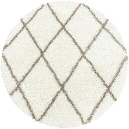 Hochflor-Teppich Ayyildiz Teppiche "ALVOR 3401", beige (cream), H:50mm &Oslash;:120cm, Polypropylen (PP), Teppiche, Hochflor-Teppich, Shaggy, Langflor, pflegeleicht, Wohnzimmer