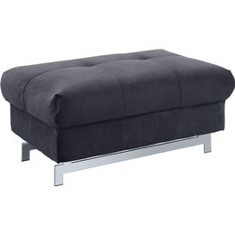 Hocker COTTA "Chef", schwarz, B:100cm H:46cm T:65cm, Struktur (100% Polyester);Chenille (90% Polyester, 10% Polyamid), Hocker, Hocker, mit edlen Metallkufen