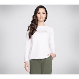 Langarmshirt Skechers, Damen, Gr. L (42/44), lila (lila snow), Obermaterial: 52% Baumwolle, 48% Polyester, Rundhals, Shirts Langarmshirt