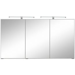 Spiegelschrank Welltime "Trento", Badezimmerschrank, Badm&ouml;bel", wei&szlig;, B:120cm H:64cm T:20cm, Schr&auml;nke, Spiegelschrank, Breite 120 cm, mit 3D-Effekt, Spiegelt&uuml;ren, inklusive LED-Beleuchtung