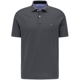 Poloshirt Fynch-Hatton, Herren, Gr. M (50), grau (asphalt), Jersey, Obermaterial: 100% Baumwolle, unifarben, normal, ohne Ausschnitt, Shirts Poloshirt, normale Passform, mit 2-Knopf-Polokragen, aus Baumwolle