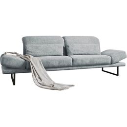 2-Sitzer 3C CANDY "Mallow Designsofa mit Komfortfunktionen, modern und bequem", grau, B:228cm H:83cm T:103cm, 100% Polyester, Sofas, 2-Sitzer, Verstellbare Armlehne und Kopfteil, manuelle Sitztiefenverstellung
