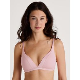 Triangel-BH Calida "Cate", Damen, Gr. 80, Cup C, rosa (frappe rose, pink), Single Jersey, Obermaterial: 85% Baumwolle, 15% Elasthan, unifarben, normal, BHs Triangel-BH, Satinblende, ohne B&uuml;gel, Single-Jersey Qualit&auml;t, elastisch, weich