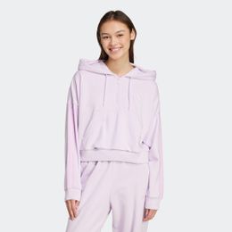 Kapuzensweatshirt adidas Sportswear "ESSENTIALS 3-STREIFEN FRENCH TERRY QUARTER-ZIP HOODIE", Damen, Gr. XXL, ice lavender, bliss lila, Obermaterial: 55% Baumwolle, 36% Polyester, 9% Viskose, angesetztes B&uuml;ndchen, Sweatshirts Kapuzensweatshirt