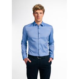 Langarmhemd Eterna "SUPER SLIM", Herren, Gr. 39, Normalgr&ouml;&szlig;en, blau, 42% Baumwolle, 4% Elasthan, 54% Lyocell, schmal, Manschette, Hemden Langarmhemd, EASY IRON (b&uuml;gelleicht)