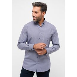 Langarmhemd Eterna "MODERN FIT", Damen, Gr. 48, verl&auml;ngerte &Auml;rmell&auml;ngen, blau (navy), Popeline, 100% Baumwolle, tailliert, Manschette, Hemden Langarmhemd, NON IRON (b&uuml;gelfrei)
