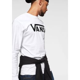 Langarmshirt Vans "Vans CLASSIC LS", Herren, Gr. XXL, wei&szlig;, Single Jersey, Obermaterial: 100% Baumwolle, unifarben, Basic h&uuml;ftlang, Rundhals, Shirts Langarmshirt, mit gro&szlig;em Logoprint