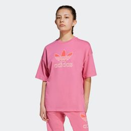 T-Shirt adidas originals "OVERSIZE TREFOIL", Jungen, Gr. 164, pink (pink fusion), Obermaterial: 100% Baumwolle, normal, Rundhals, Shirts T-Shirt, lockerer und l&auml;ssiger Schnitt, f&uuml;r Kinder, mit gro&szlig;em Trefoil-Logo