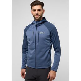 Fleecejacke Jack Wolfskin "ALPGRAT XT JKT M", Herren, Gr. XXL (58), blau (nature, blau), Obermaterial: 100% Polyester. Kontrast: 95% Polyester, 5% Elastan. Futter: 100% Polyester, Jacken Fleecejacke