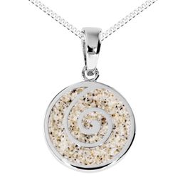 Kette mit Anh&auml;nger DUR "DUR Kette mit Anh&auml;nger Spirale 2.0 - Strandsand" Gr. 50, silber (wei&szlig;, neutral), Halsketten, Damen, 50cm, Silber 925 (Sterlingsilber), L: 40, Kette mit Anh&auml;nger