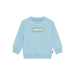Sweatshirt LEVI'S KIDS "LVB LVB FRENCH TERRY BATWING", Jungen, Gr. 3M (62), forget me not, Sweatware, Obermaterial: 60% Baumwolle, 40% Polyester, bedruckt, regular fit normal, Rundhals, Rippb&uuml;ndchen, Sweatshirts Sweatshirt, BABY UNISEX