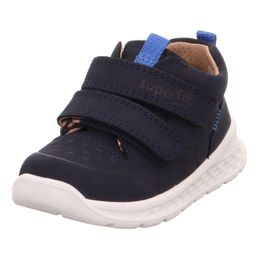 Klettschuh Superfit "BREEZE WMS: mittel", M&auml;dchen, Gr. 26, blau (dunkelblau), Nubukleder, Schuhe Klettschuh, Sneaker mit halbhohem Schaft, Gr&ouml;&szlig;enschablone zum Download