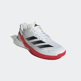 Tennisschuh adidas Performance "DEFIANT SPEED 2", Herren, Gr. 47, wei&szlig; (cloud wei&szlig;, core schwarz, pure ruby), Synthetik, Textil, Schuhe Tennisschuh, f&uuml;r Hartcourt, All-Court