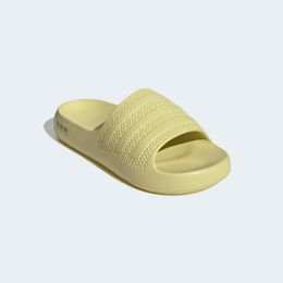 Badesandale adidas originals "AYOON ADILETTE", Damen, Gr. 44,5, gelb (powder gelb, powder gelb, core schwarz), Synthetik, Schuhe Badesandale, Badelatschen