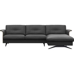 Ecksofa FLEXLUX "Glow, super bequem durch hochwertigem Sitzaufbau mit Federkern, L-Form", schwarz (deep schwarz), B:273cm H:81cm T:158cm, 100% Echteder, Sofas, Ecksofa, Modernes skandinavisches Design