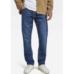 G-Star Raw Straight-Jeans G-STAR "Mosa Straight", Herren, Gr. 33, L&auml;nge 32, blau (faded atlantic ocean), Denim/Jeans, Obermaterial: 99% Baumwolle, 1% Elasthan, straight fit normal, Jeans Straight-Jeans, mit hellen N&auml;hten