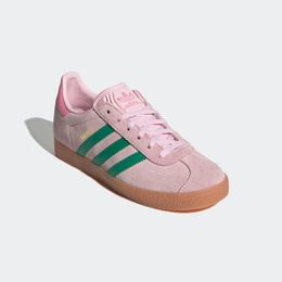 Sneaker adidas originals "GAZELLE KIDS", Damen, Gr. 36, clear pink, court gr&uuml;n, bliss pink, Leder, Schuhe Sneaker, f&uuml;r Kinder