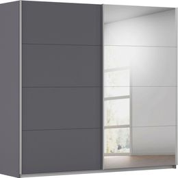 Schwebet&uuml;renschrank OTTO HOME "Kleiderschrank Schrank Garderobe Schlafzimmerschrank THANOS", grau (graumetallic mit spiegel), B:226cm H:210cm T:62cm, Holzwerkstoff, Schr&auml;nke, Schwebet&uuml;renschrank, Optional mit Spiegel, Metall-Griffleisten alufarben MADE IN GERMANY