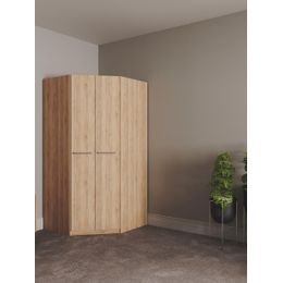 Eckkleiderschrank Priess "Barcelona Kleiderschrank Eckl&ouml;sung Raumwunder", braun (eichefarben artisan), B:95cm H:193cm T:95cm, Holzwerkstoff, Schr&auml;nke, Eckkleiderschrank, in 2 Tiefen Schrank Eckschrank Garderobe