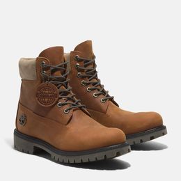 Schn&uuml;rboots Timberland "6 inch Premium FTB", Herren, Gr. 42, braun (medium orange full grain), Nubukleder, Schuhe Schn&uuml;rboots, Winterstiefel, Schn&uuml;rstiefel, Winterschuhe, wasserdicht