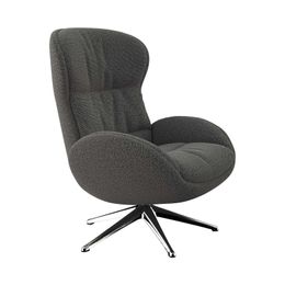 Relaxsessel FLEXLUX "Haze, hervorragender Komfort, Alu Fu&szlig;, organisches Design, ergonomisch", grau (anthrazit), B:70cm H:104cm T:79cm, 100% Polyester, Sessel, Relaxsessel, R&uuml;ckenteilverstellung, drehbar, verstellerbar, pflegeleicht, bequem