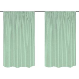 Vorhang HOME BASICS "MAITE" Gr. 1, gr&uuml;n (mint), B:135cm H:145cm, Polyester, Gardinen, Vorhang