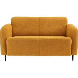 2-Sitzer Home Affaire "Marone", gelb, B:140cm H:76cm T:90cm, Struktur fein 100% Polyester;Luxus-Microfaser weich 100% Polyester, Sofas, 2-Sitzer