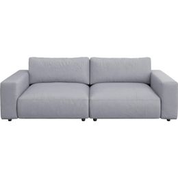Big-Sofa Musterring "LUCIA", grau (stone bax), B:252cm H:81cm T:124cm, Flachgewebe FLORIS (100% Polyester);Flachgewebe VALMONT (60% Baumwolle/ 40% Leinen);Microfaser CRONA (100% Polyester), Sofas, Big-Sofa, in vielen Qualit&auml;ten und 4 unterschiedlichen N&auml;hten, 2,5-Sitzer