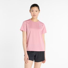 Laufshirt New Balance "SPORT ESSENTIAL T-SHIRT", Damen, Gr. XXL, rosa (pink taffy), Web, Obermaterial: 100% Polyester, regular fit, Rundhals, eingesetzt normaler Saum, Shirts Laufshirt, Regular Fit Passform, Kurzarm, mit seitlichen Schlitzen