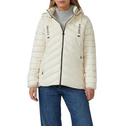 Outdoorjacke s.Oliver, Damen, Gr. 34, cream, Steppware, Obermaterial: 100% Polyester. Futter: 100% Polyester, unifarben, slim fit normal, elastischer Bund, Jacken Outdoorjacke, mit abnehmbarer Kapuze