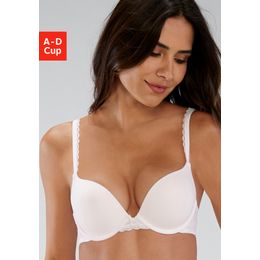 Push-up-BH s.Oliver "Camille", Damen, Gr. 70, Cup C, beige (creme), Microtouch, Obermaterial: 72% Polyamid, 15% Polyester, 13% Elasthan, Basic, Basic, BHs Push-up-BH, mit nahtlos vorgeformten Cups