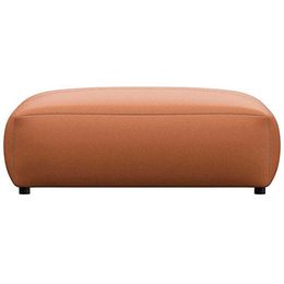 Pouf FLEXLUX "Lucera", braun (modern cognac), B:104cm H:41cm T:82cm, Kunststoff, Poufs, Pouf, modern & anschmiegsam, Kaltschaum, Stahl-Wellenunterfederung