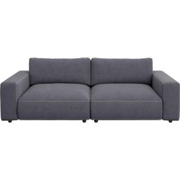Big-Sofa Musterring "LUCIA", grau (stone crona), B:252cm H:81cm T:124cm, Flachgewebe FLORIS (100% Polyester);Flachgewebe VALMONT (60% Baumwolle/ 40% Leinen);Microfaser CRONA (100% Polyester), Sofas, Big-Sofa, in vielen Qualit&auml;ten und 4 unterschiedlichen N&auml;hten, 2,5-Sitzer