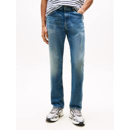 Slim-fit-Jeans Tommy Jeans "Ryan Regular Slim Straight", Herren, Gr. 31, L&auml;nge 34, blau (denim schwarz3), Denim/Jeans, Obermaterial: 99% Baumwolle, 1% Elasthan, unifarben, regular fit lang, Jeans Slim-fit-Jeans, Slim‑Straight‑Jeans aus hochwertigem Denim regul&auml;rer Leibh&ouml;he