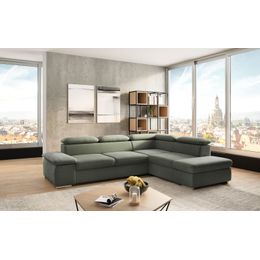 Sit & More Ecksofa SIT & MORE "Valentine L-Form, B: 272 cm", braun (schlamm), B:272cm H:73cm T:226cm, 100% Polyester, Sofas, Ecksofa, mit Arm- & Kopfteilverstellung, optional mit Bettfunktion