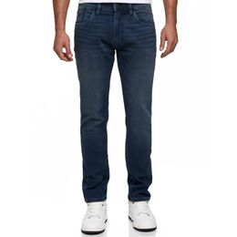 Regular-fit-Jeans INDICODE "INCoil", Herren, Gr. 29, L&auml;nge 32, denim night, Denim/Jeans, Obermaterial: 77% Baumwolle, 21% Polyester, 2% Elasthan, Abriebeffekte, regular fit kn&ouml;chellang, Jeans Regular-fit-Jeans, Baumwollmischung, regular fit