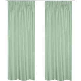 Vorhang HOME BASICS "MAITE" Gr. 3, gr&uuml;n (mint), B:135cm H:225cm, Polyester, Gardinen, Vorhang
