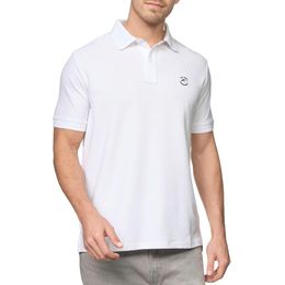 Poloshirt INDICODE "INWadim", Herren, Gr. S, wei&szlig; (sanftes wei&szlig;), Single Jersey, Obermaterial: 100% Baumwolle, unifarben, regular fit, Shirts Poloshirt