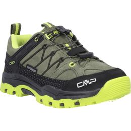Wanderschuh CMP "KIDS RIGEL LOW TREKKING SHOES WP", Jungen, Gr. 31, gr&uuml;n (kaki, acido), Leder, Textil, Schuhe Wanderschuh, wasserdicht