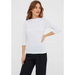 V&eacute;ro Moda 3/4-Arm-Shirt VERO MODA "VMPANDA MODAL 3/4 TOP JRS NOOS", Damen, Gr. XL, wei&szlig; (hellwei&szlig;), Jersey, Obermaterial: 48% Baumwolle, 48% Modal (TENCEL&trade;), 4% Elasthan, unifarben, regular fit normal, U-Boot-Ausschnitt, Shirts 3/4-Arm-Shirt, Baumwollmischung, regular fit