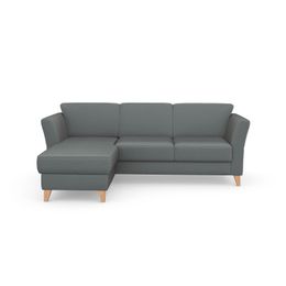 Sit & More Ecksofa SIT & MORE "Visby L-Form", grau, B:248cm H:87cm T:162cm, Sofas, Ecksofa, Wahlweise mit Bettfunktion und Bettkasten, frei im Raum stellbar